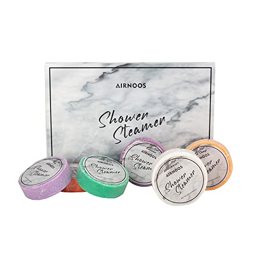 AIRNOOS Aromatherapy Shower Steamers Variety Pack of 6 Shower Bombs,Relaxation Gift for Couple