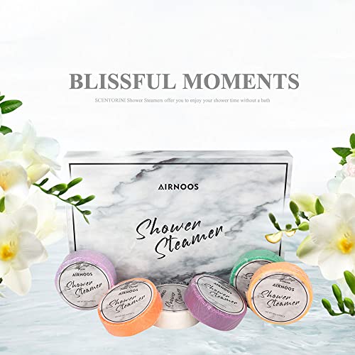 AIRNOOS Aromatherapy Shower Steamers Variety Pack of 6 Shower Bombs,Relaxation Gift for Couple