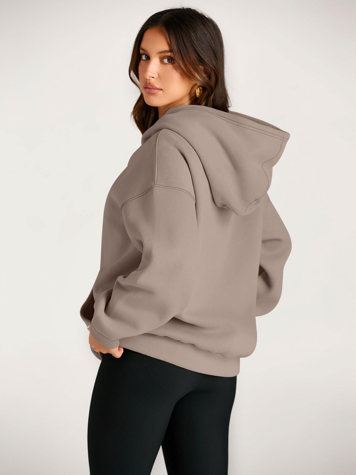 EFAN Womens Hoodies Oversized Sweatshirts Pullover Fleece Sweaters Long Sleeve Winter Fall Outfits Fashion Y2k Clothes CoffeeGrey XL