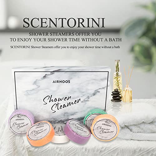 AIRNOOS Aromatherapy Shower Steamers Variety Pack of 6 Shower Bombs,Relaxation Gift for Couple