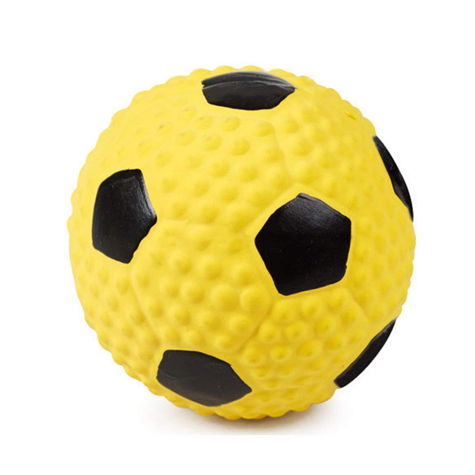 hionre Dog Cat High Elastic Cotton Stuffed Latex Ball Toy Sounding Soccer Rugby, Safe and Durable Teeth Cleaning Tool Pet Accessory - S 4