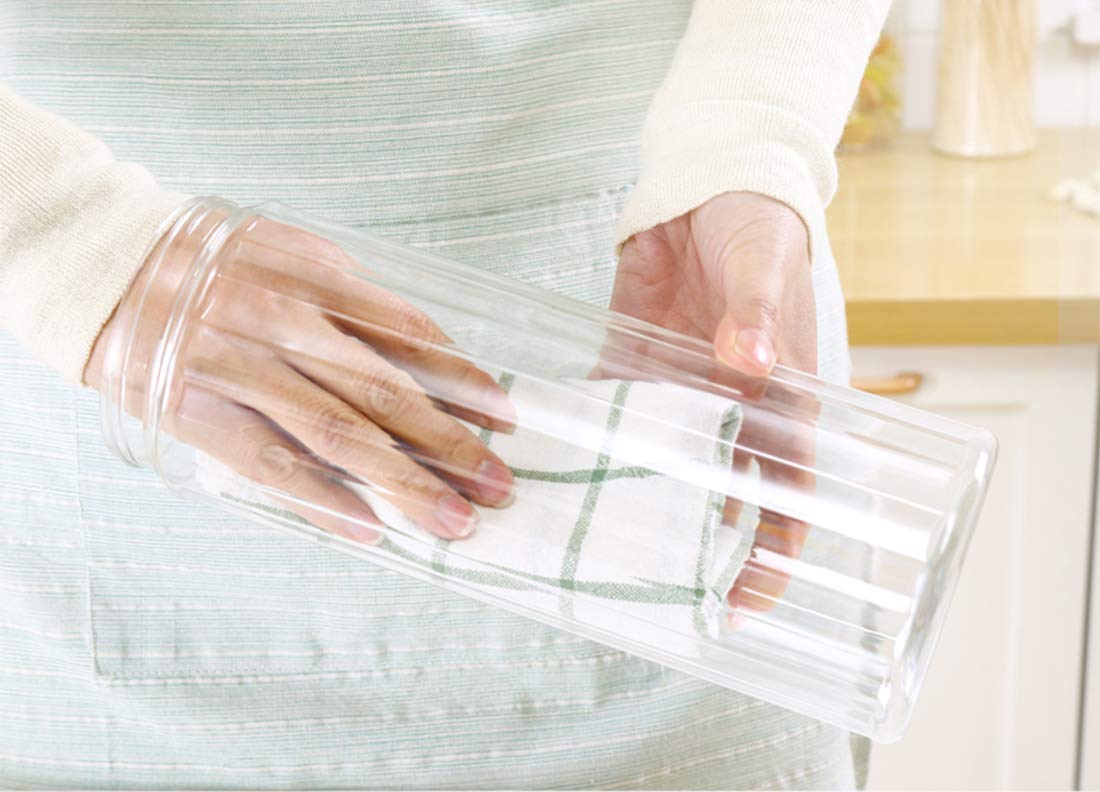 Lawei 4 Pack Clear Plastic Jars with Lids - 50 Oz Tall Clear Empty Plastic Jars Plastic Food Storage Jars for Food & Home Storage