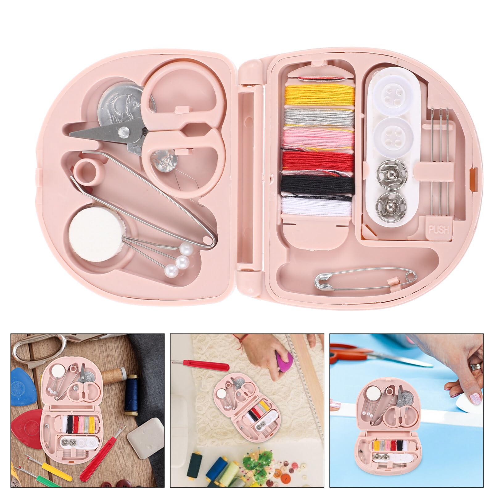 VILLCASE Mini Sewing Project Kit 1 Set Family Mini Sewing Thread Accessories Traveler DIY Organizer DIY Sewing Supplies Organizer