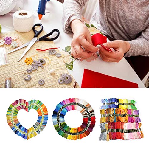 Maybenice Embroidery Floss Set 50/100/150 Skeins Rainbow Color Cross Threads Sewing Thread Embroidery Starte Hand-Embroidered Thread