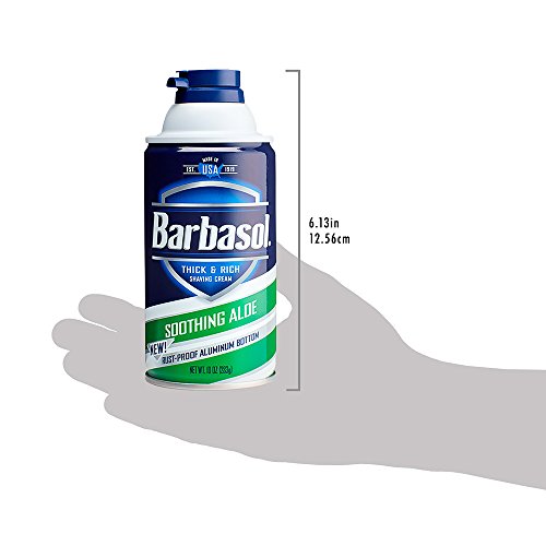 Barbasol Soothing Aloe Thick and Rich Shaving Cream for Men, 10 oz (Pack of 6)