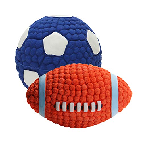 Scicalife 2pcs Pet Toys Dog Toys Pet Playthings Rugby Ball Toy for Dogs Small Dog Chew Toys Small Dog Toy Squeaky Dog Rugby Dog Toy Pet Squeaky Toy Outdoor The Dog Training Ball Football
