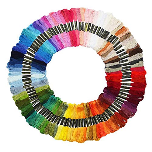 Maybenice Embroidery Floss Set 50/100/150 Skeins Rainbow Color Cross Threads Sewing Thread Embroidery Starte Hand-Embroidered Thread