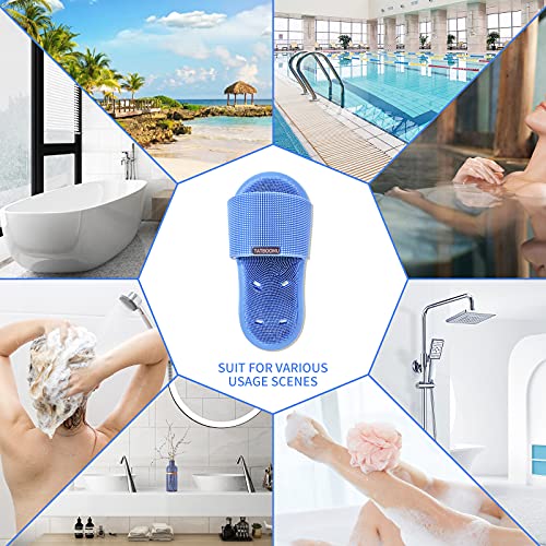 TATBOOMU Shower Foot Scrubber,Soft Silicone Bristles with Non-Slip Suction Cups - Cleans,Smooths,Exfoliates & Massages Your Feet Without Bending,Improve Circulation & Soothes Tired Feet (1PCS Blue)