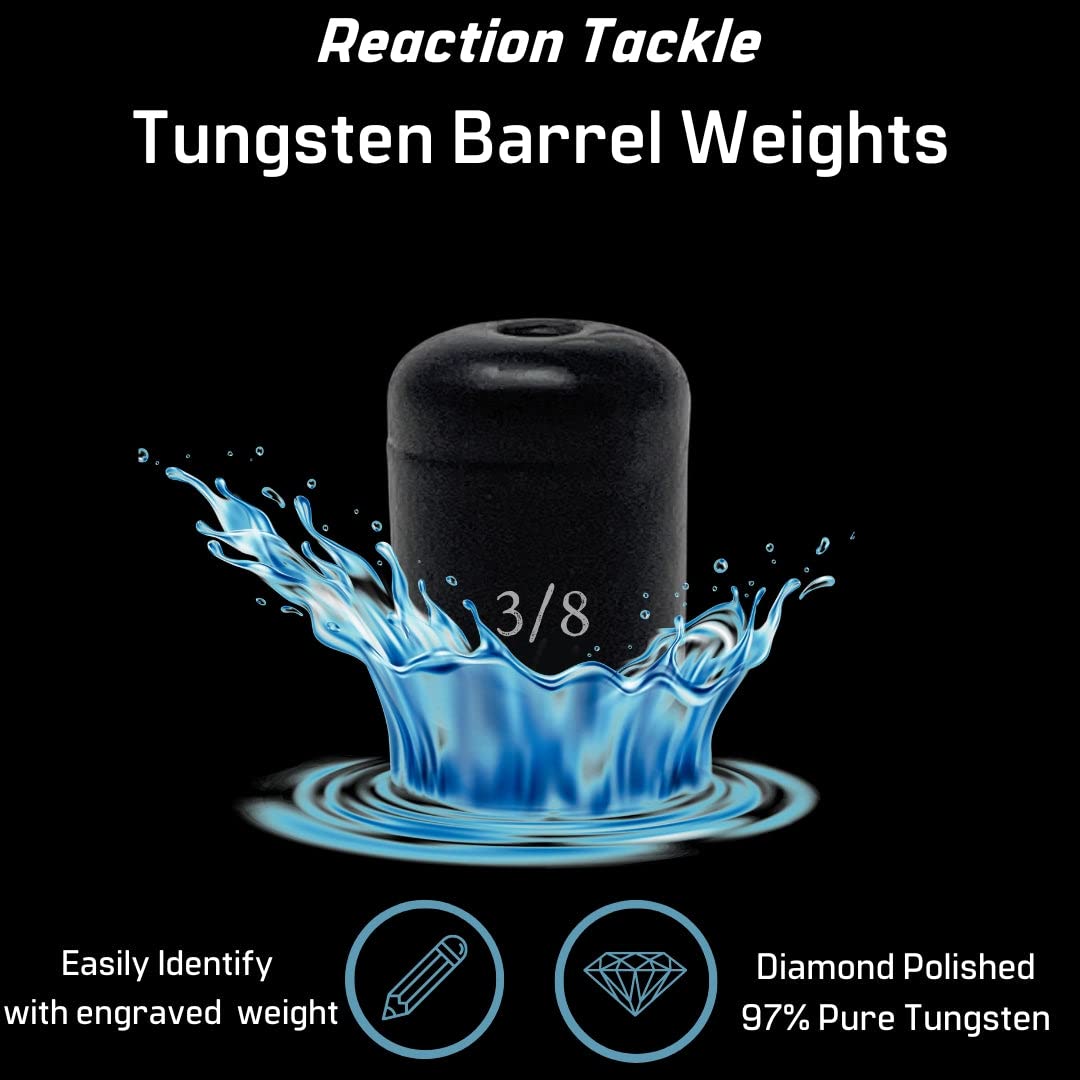 Reaction Tackle Tungsten Barrel Weights - 1/8oz-black