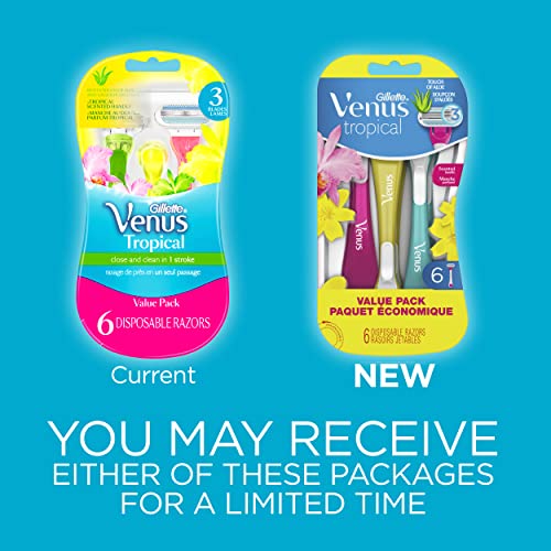 Gillette Venus Tropical Value Pack 6 Disposable Razors 3 Blades