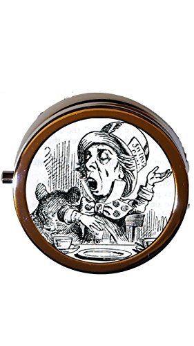 Mad Hatter Pill Box Alice in Wonderland Stocking Stuffer Jewelry Pendant Charm Gifts
