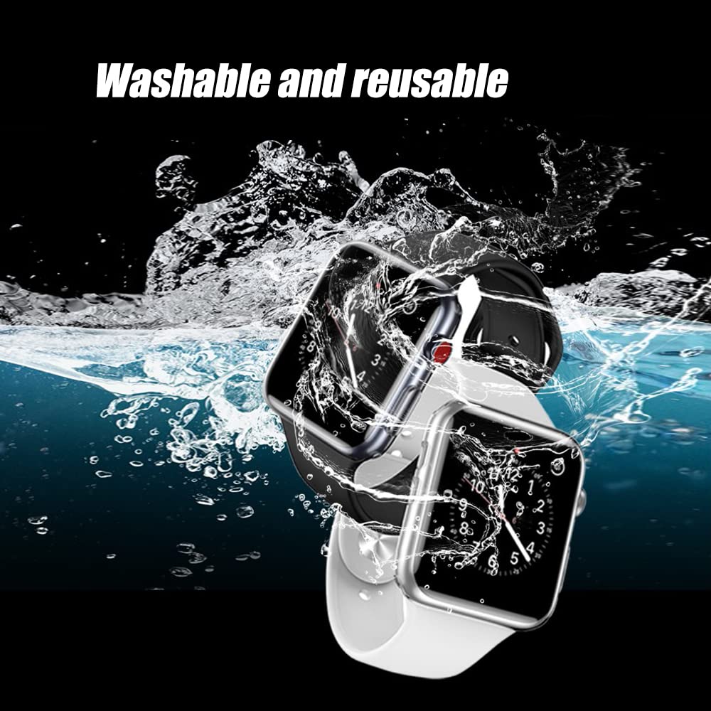Ailun for Apple Watch Series 9 & 8 & 7 Screen Protector Case [41mm], Ultra-Thin Hard PC Case Built in Tempered Glass for iWatch, Shockproof Cover with Button [2 Pack][Black+Clear]