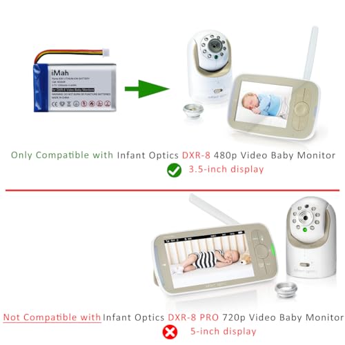 iMah Replacement for Infant Optics DXR-8 Baby Monitor Battery Sp 803048 3.7V 1200mAh Lithium-ion Rechargeable, Pack of 2