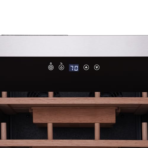 NewAir x Boveda 500 Count Electric Humidor, Spanish Cedar Shelves with Temperature Control, Cigar Humidor Box with Built-In Boveda Humidity Control in Stainless Steel