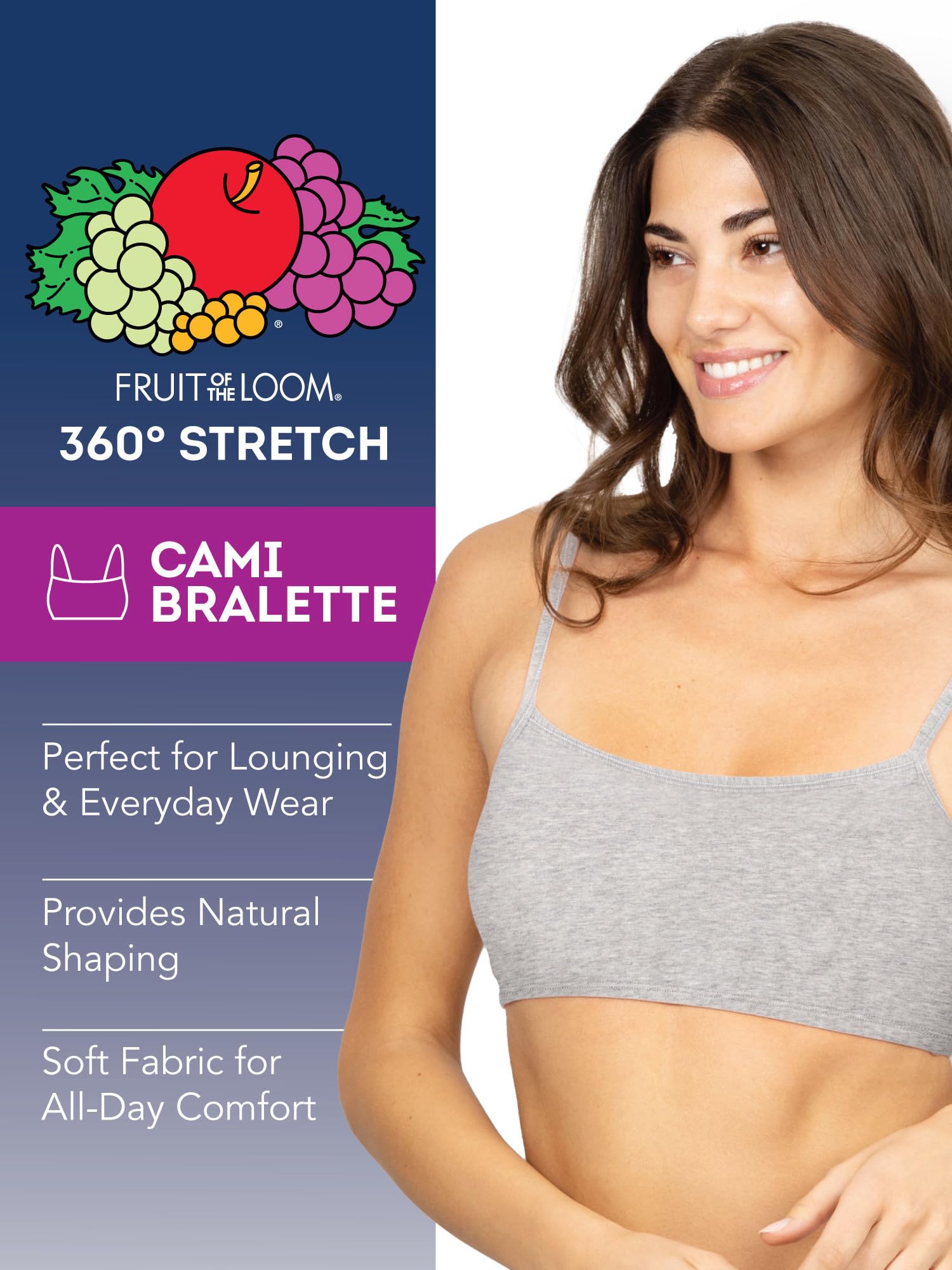 Fruit of the Loom Women's Spaghetti Strap Cotton Pullover Sports Bra Value Pack, Sand/White/Heather Grey/Black/Blushing Rose/Charcoal