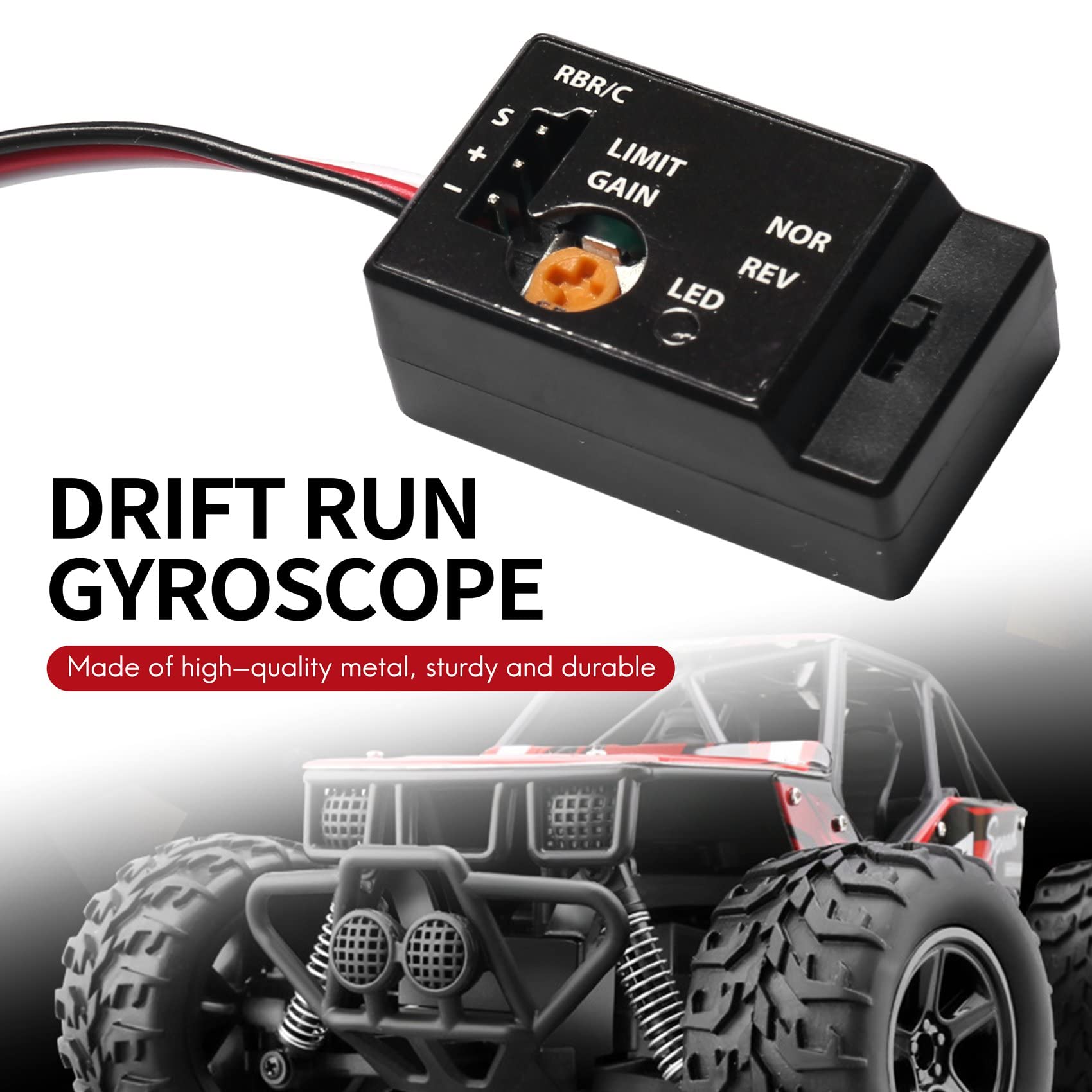 GIUIN Mini Gyro Gyroscope for D12 1/10 RC Car Drift Car Steering Output Integrated Compact Light-Weight Design