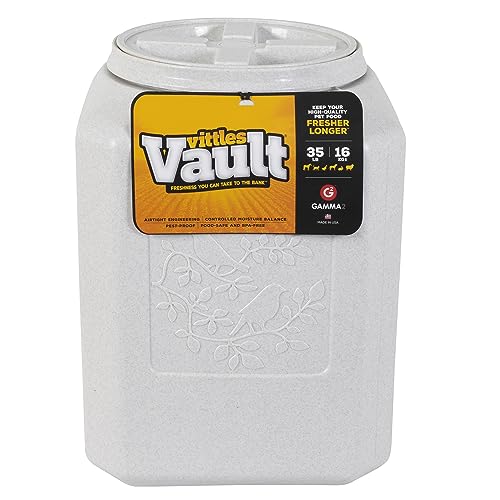 Gamma2 Vittles Vault Bird Seed Storage Container, Up to 35 Pounds Dry Pet Food Storage, Made in USA