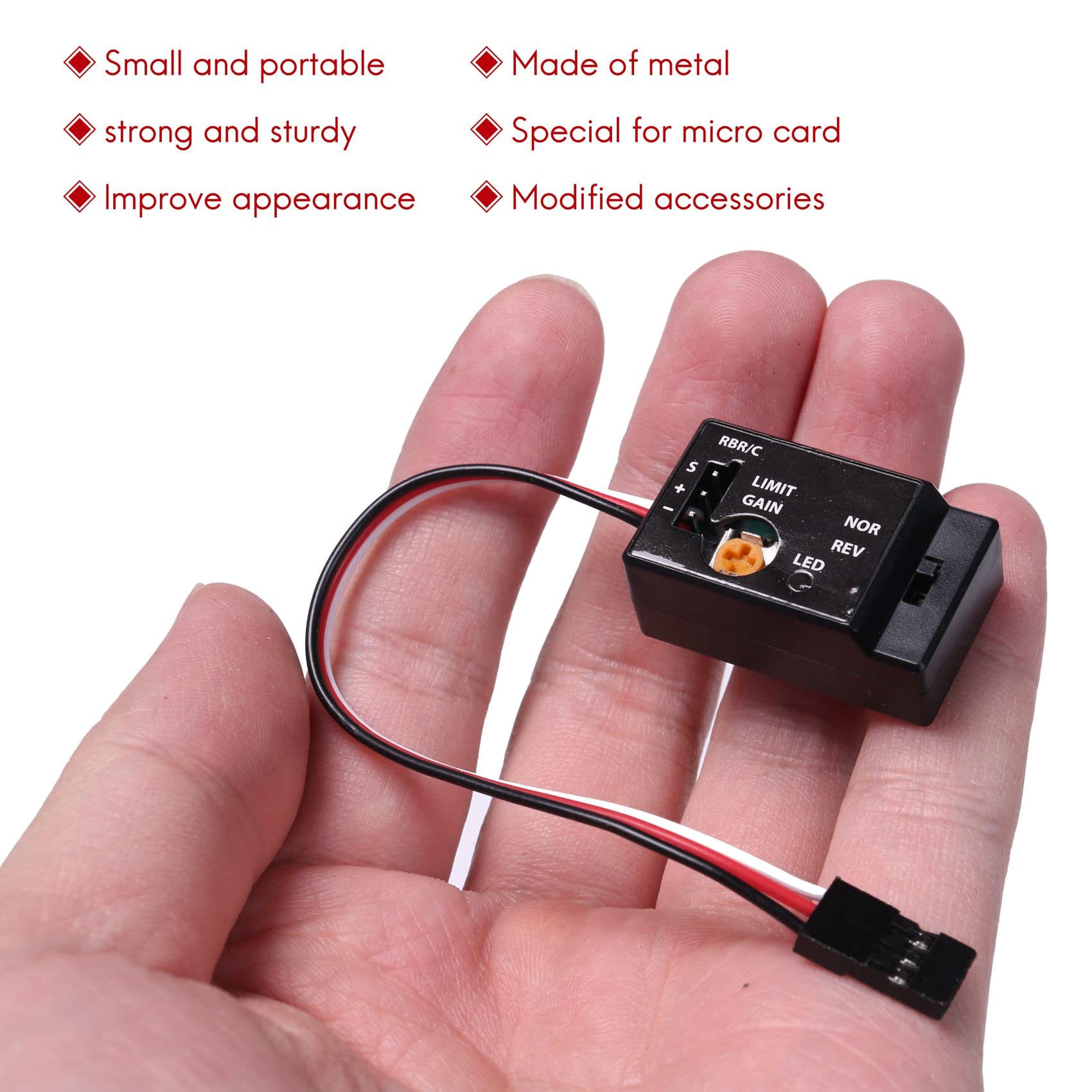GIUIN Mini Gyro Gyroscope for D12 1/10 RC Car Drift Car Steering Output Integrated Compact Light-Weight Design