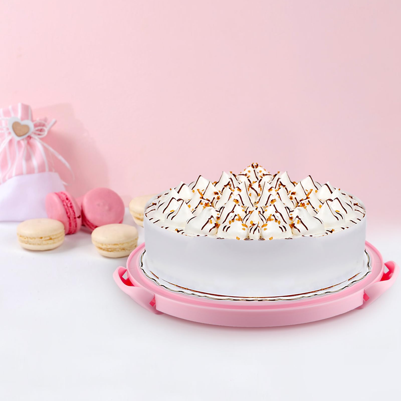 MOLIGOU 10 Inch Cake Carrier with Lid and Handle, Cupcake Carrier Fits 11 Cupcakes, Cake Holder Container with Three Secure Side Closures