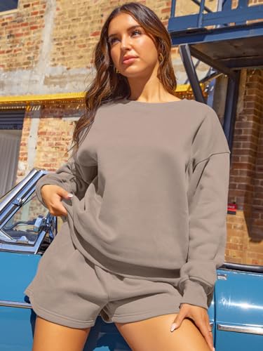 AUTOMET Womens Two Piece Outfits 2 Piece Lounge Matching Sets Sweatsuits Soft Shorts Fashion Fall Clothes Sweatshirts Hoodies