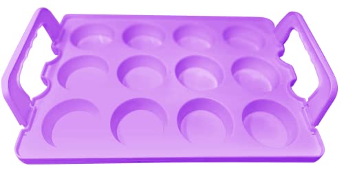 DuraCasa Cupcake Carrier | Premium Upgraded Model Holds Cupcakes Steadier | Stacking Cupcake Storage Container | Use 1, 2, or 3 Tiers (Purple)