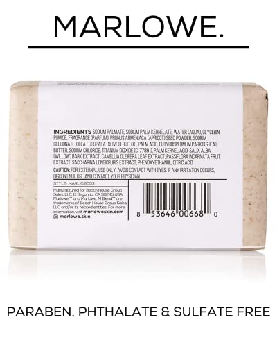 MARLOWE. No. 102 Men's Body Scrub Soap 7 oz (3 Bars) | Best Exfoliating Bar for Men | Made with Natural Ingredients | Amazing Scent | New Packaging - Same Great Formula