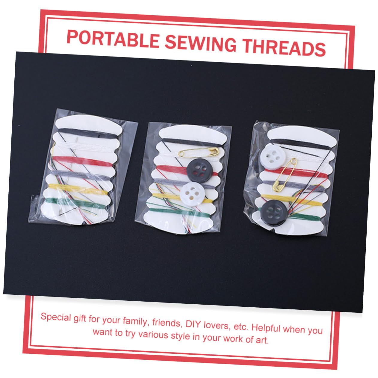 COHEALI 300 Sets Mini Sewing Kit Button Sewing Tool Travel Accesories Travel Accessories Items for Wedding Welcome Bags Emergency Sewing Kit Sewing Safety Pin for Sewing Supplies Household