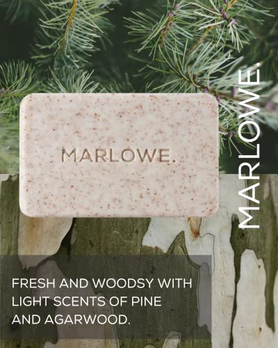 MARLOWE. No. 102 Men's Body Scrub Soap 7 oz (3 Bars) | Best Exfoliating Bar for Men | Made with Natural Ingredients | Amazing Scent | New Packaging - Same Great Formula