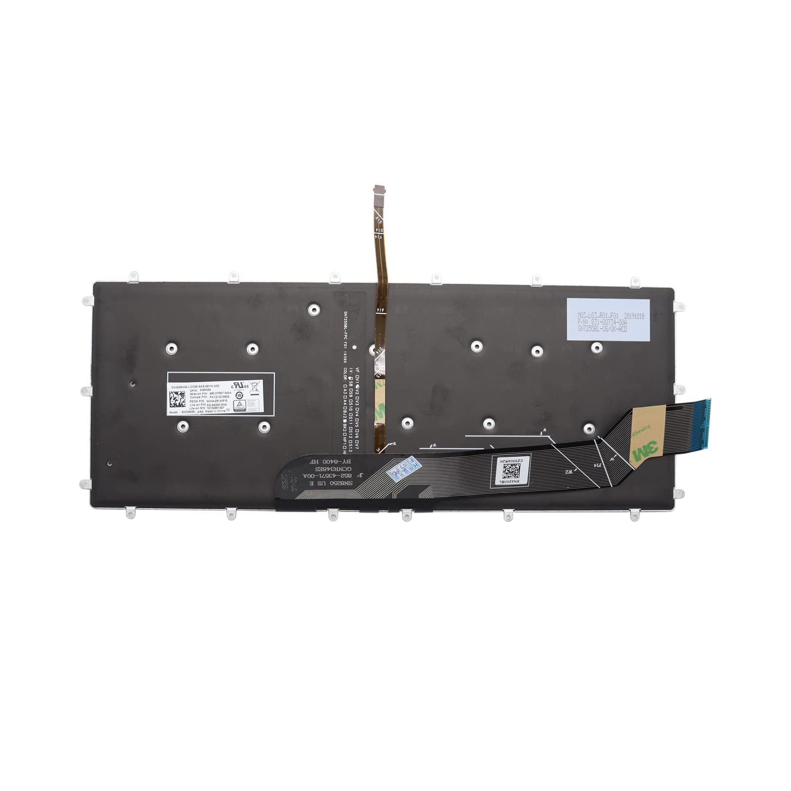 Replacement Keyboard for Inspiron 5368 5378 5370 5568 5578 5579 7368 7370 7373 7375 7378 7460 7560 7570 7572 7573 7579 Laptop with Backlit P/N:H4XRJ 0H4XRJ Black