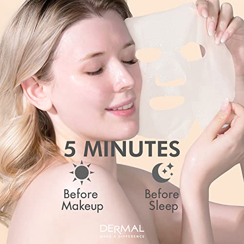 DERMAL 32 Combo A+B Set Pack Collagen Essence Full Face Facial Mask Sheet - The Ultimate Supreme Collection for Every Skin Condition Day to Day Skin Concerns