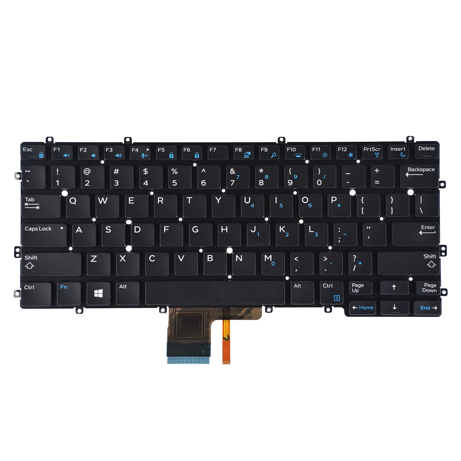 SUNMALL Replacement Keyboard Compatible with Dell Latitude 13 7370 E7370 with Backlit Latop Keyboard