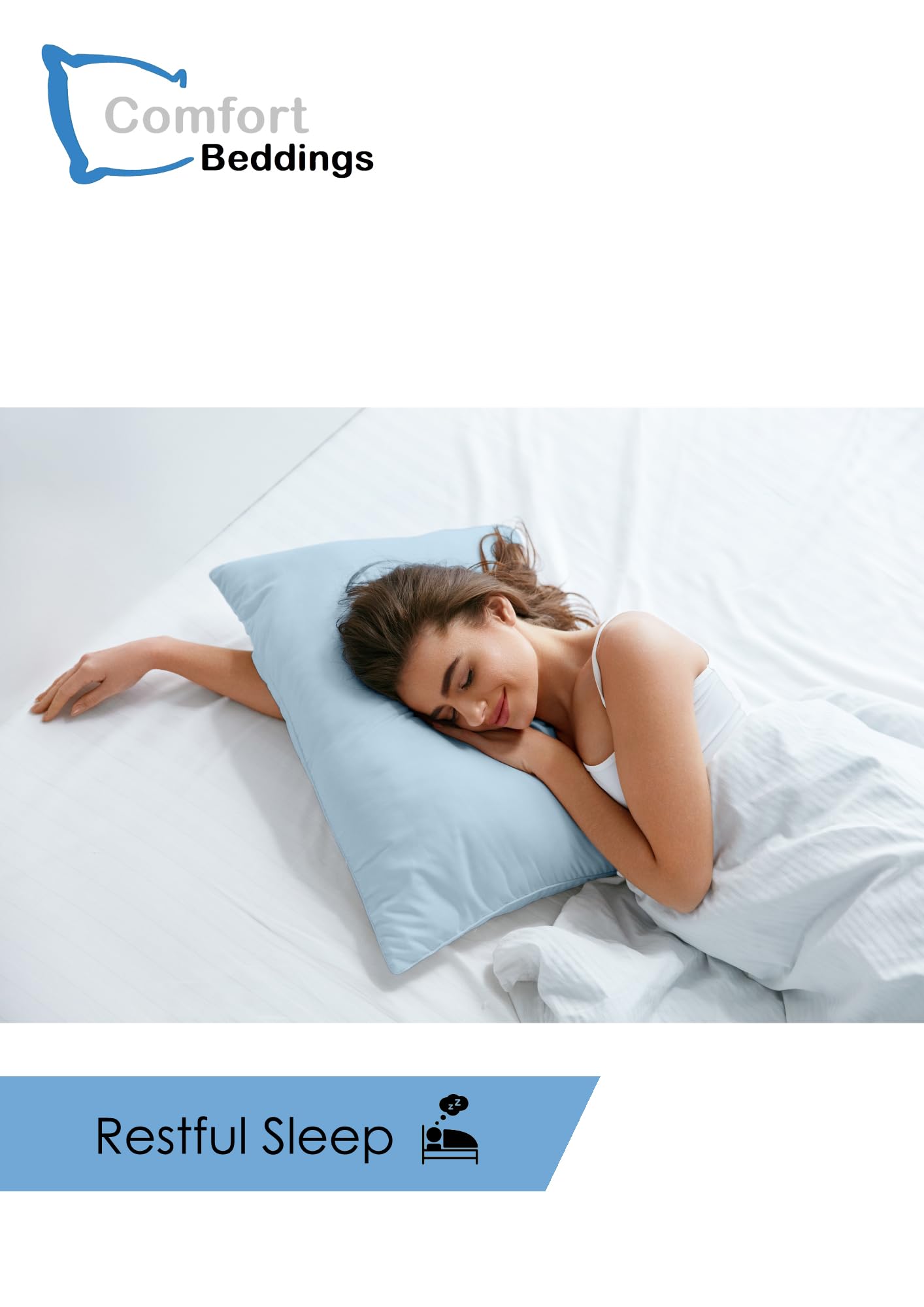 Comfort Beddings King Pillow Cases Set of 4 Light Blue 100% Organic Cotton 600 Thread Count Premium Light Blue Cotton Pillowcases, King Pillowcase Pillow Covers, 20 x 40 inch