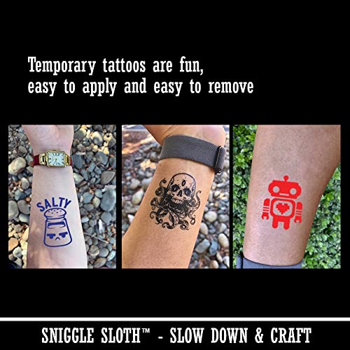 Music Eighth Note Temporary Tattoo Water Resistant Fake Body Art Set Collection - Black (One Sheet)