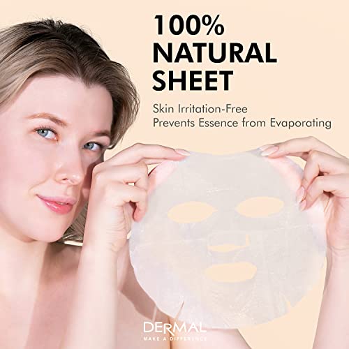 DERMAL 32 Combo A+B Set Pack Collagen Essence Full Face Facial Mask Sheet - The Ultimate Supreme Collection for Every Skin Condition Day to Day Skin Concerns