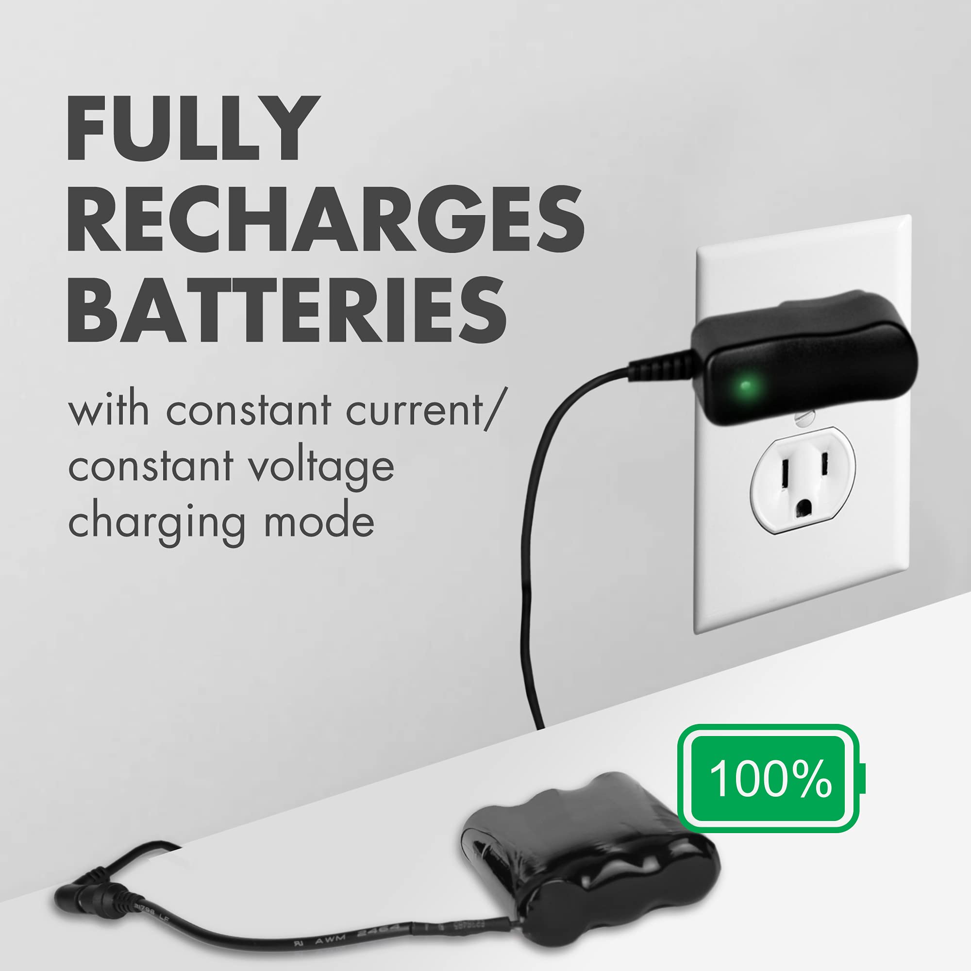 Tenergy 4.2V 1A Battery Charger with DC 4017 4.0x1.7 Connector, for 3.7V Li-ion 1S Rechargeable Battery