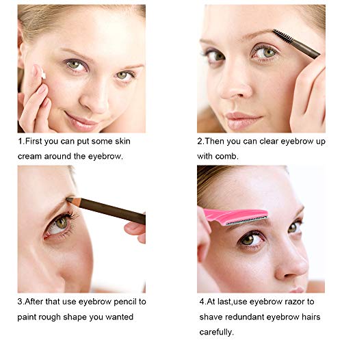 66PCS Eyebrow Razor and Face Razor for Women and Men, Eyebrow Hair Trimmer and Shaver with Protective Cover,Safe and Newbie Friendly