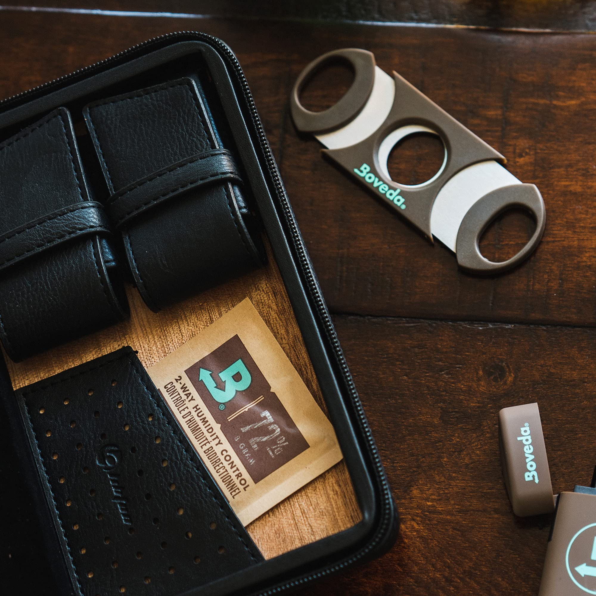 Boveda Cigar Cutter with Stainless Steel Double-Guillotine Blades and Large Finger Holes; Utility knife for Up to 64-Ring Gauge