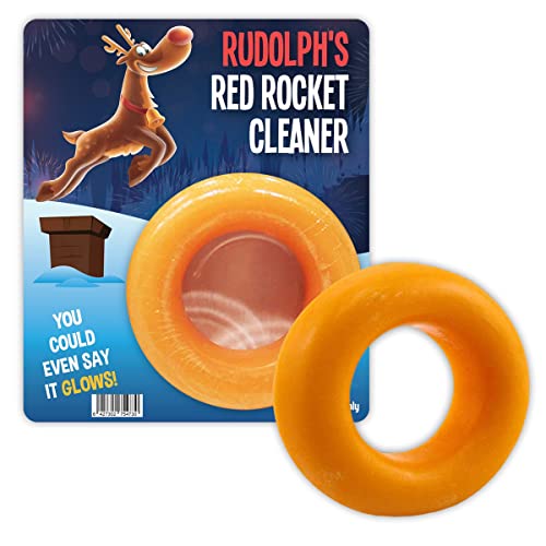 GearsOut Rudolph’s Red Rocket Cleaner - Christmas Novelty Soap for Men Holiday Bath Gift for Husband Yellow Ring Soap Wash for Guys Xmas Humor Light Scent