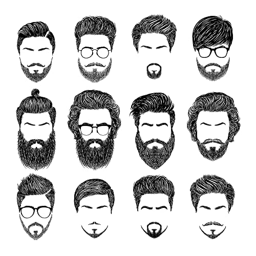 TecUnite 4 Pieces Beard Trimming Scissors Set, Grooming Scissors for Men and Mustache Beard Comb Beard Grooming Trim Scissor Kit with Storage Bag