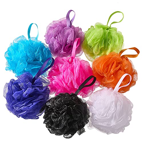 Bath Loofah Sponge Collection (8-Pack), Bath Shower Loofah Sponges - Mesh Pouf Shower Body Scrubber Exfoliators
