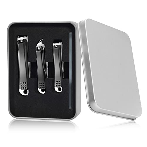 Professional Nail Clippers Set for Men Women Nail Clippers Set with Catcher, Lermende Stainless Steel Maincure Set for Men,Pedicure Kit, Manicure Tools Gift for Christmas with Travel Case