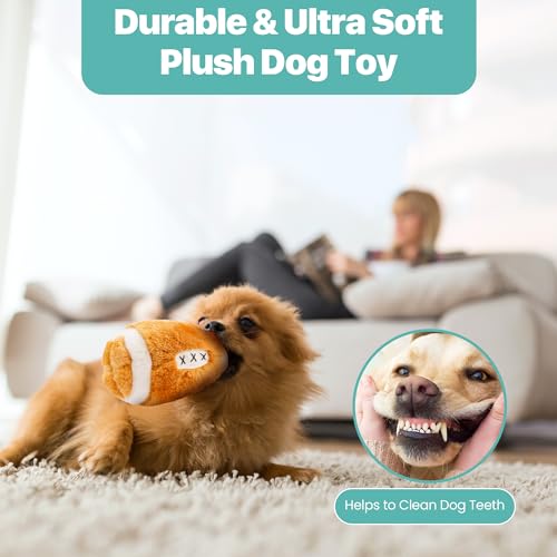 Ethical Plush Football Dog Toy, 4-1/2-Inch