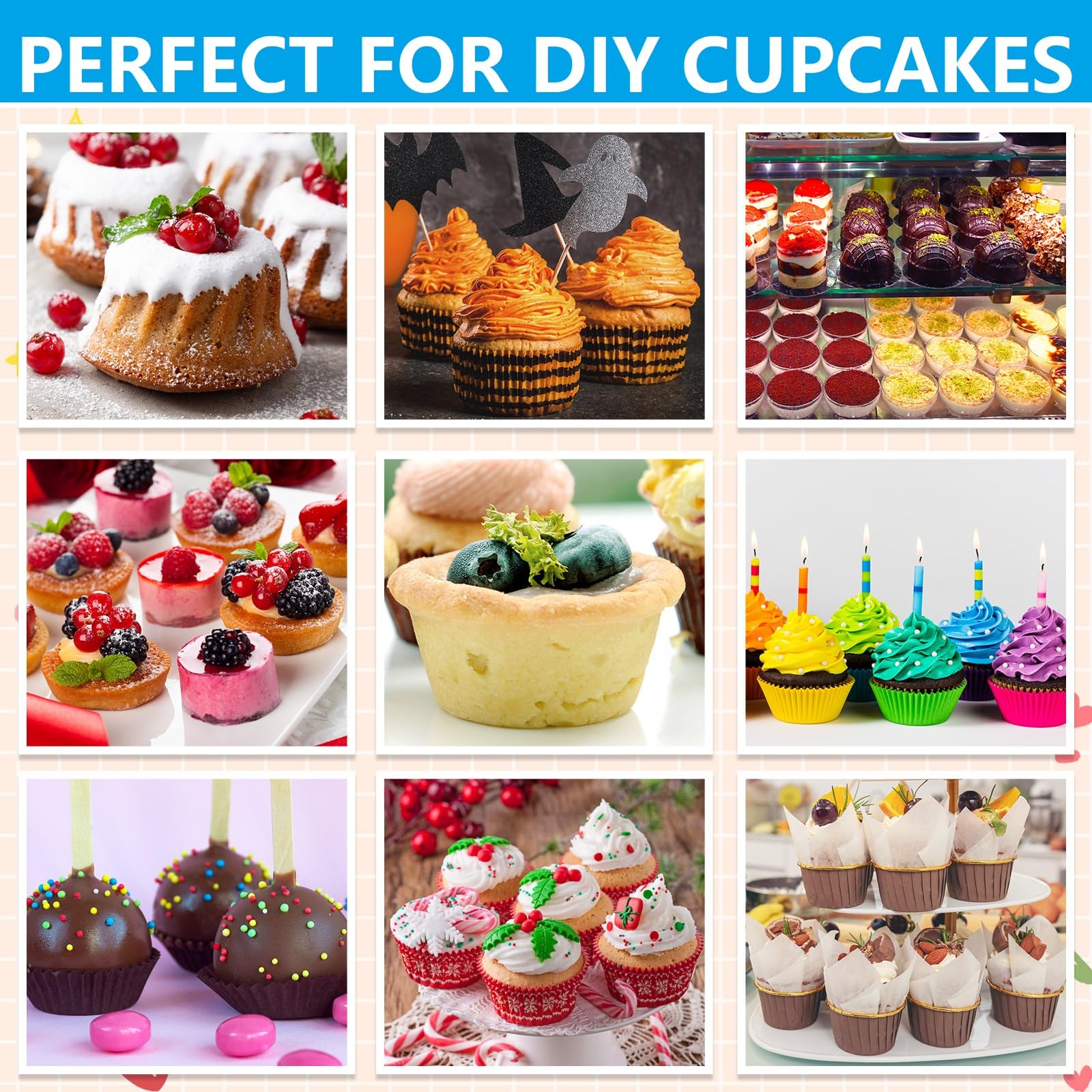300 Pcs Individual Cupcake Containers Bulk Disposable Single Cupcake Boxes Plastic Cupcake Holder Stackable Cupcake Carriers Clear Cupcake Domes with Connected Lid for Food Wedding Baby Shower