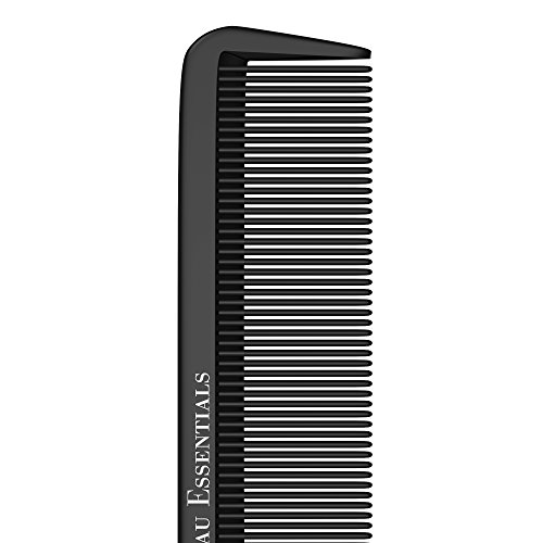 Professional 8.8 Inch Tail Comb (2 Pack) - Black Carbon Fiber And Stainless Steel Pintail - Anti Static And Heat Resistant Teasing Comb - Lightweight Tail Comb For All Hair Types By Bardeau Essentials