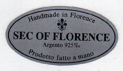 SEC OF FLORENCE 7"x5" in Hallmarked Solid Sterling Silver 925 Photo Picture Frame with Mahogany Wood Back 7370/13X18