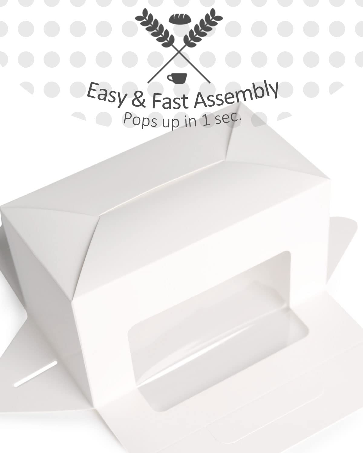 qiqee 100 Packs Cupcake Box Two Holder 6.5x3.6x3.5inch(2.2" Top) White 2 Cupcake Boxes With Window(100 Boxes+100 Inserts)
