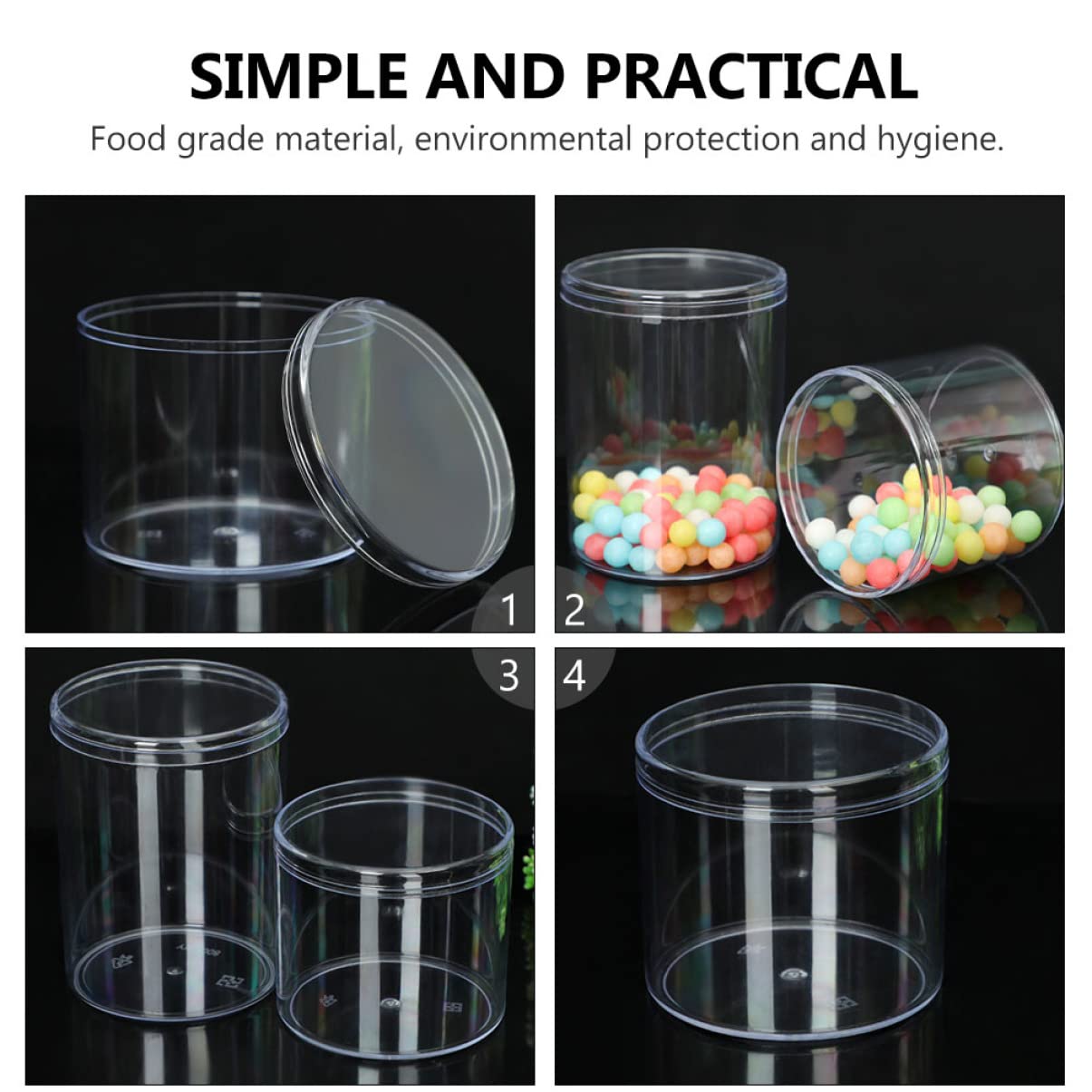 Gadpiparty Air Proof Cookie Jar 8 Pcs Home and Lid Round, Jars Chocolate Jar Party Containers with for Cylinder Cookie Wedding Treat Proof Sweets Transparent Jewelry Airtight Container Moist Small g