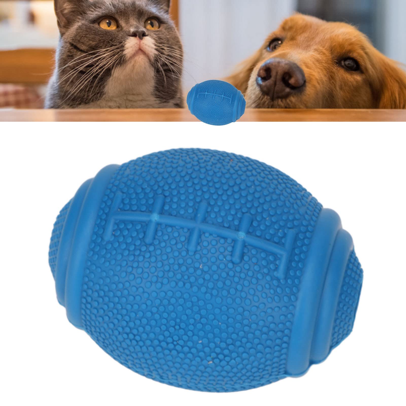 Rubber Dog Rugby Toy for Interactive Pet Chewing and Boredom Reduction, Durable Pet Chew Toy Ball for Dogs