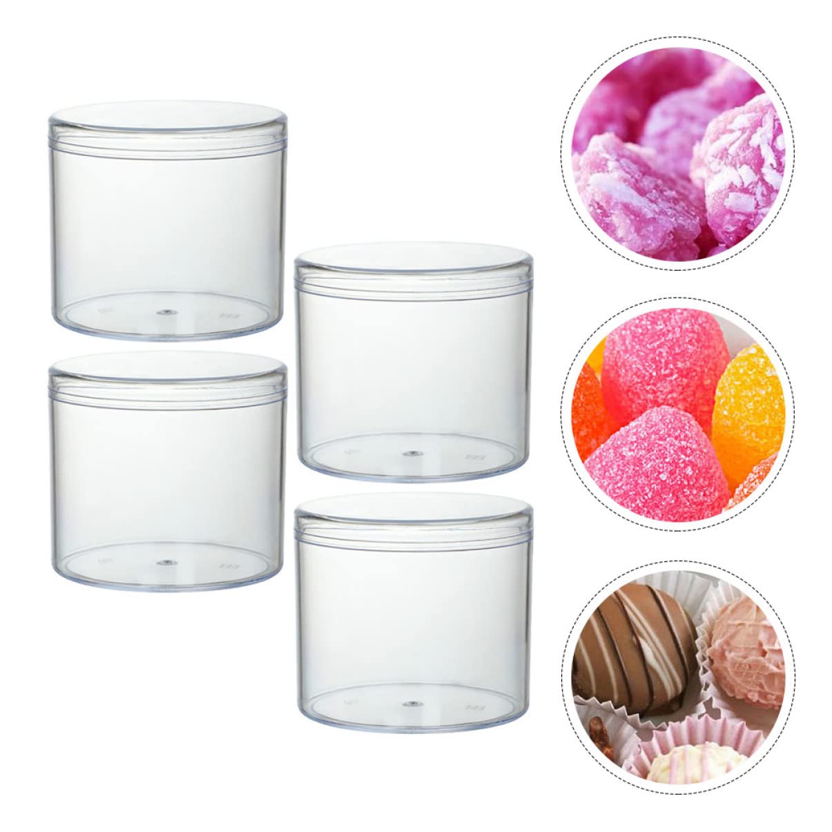 Gadpiparty Air Proof Cookie Jar 8 Pcs Home and Lid Round, Jars Chocolate Jar Party Containers with for Cylinder Cookie Wedding Treat Proof Sweets Transparent Jewelry Airtight Container Moist Small g