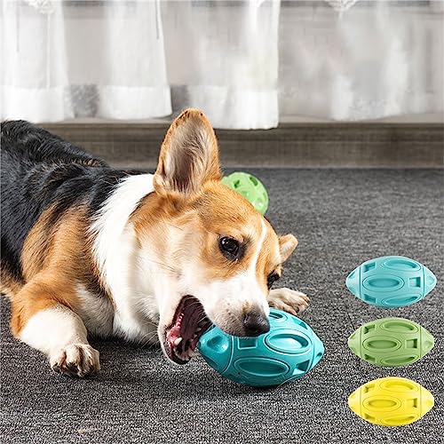 KSHQU # Pet Dog Toy Ball Dog Toy Durable Rugby Teeth Grinding Sound Dog Toy (Sky Blue, A)